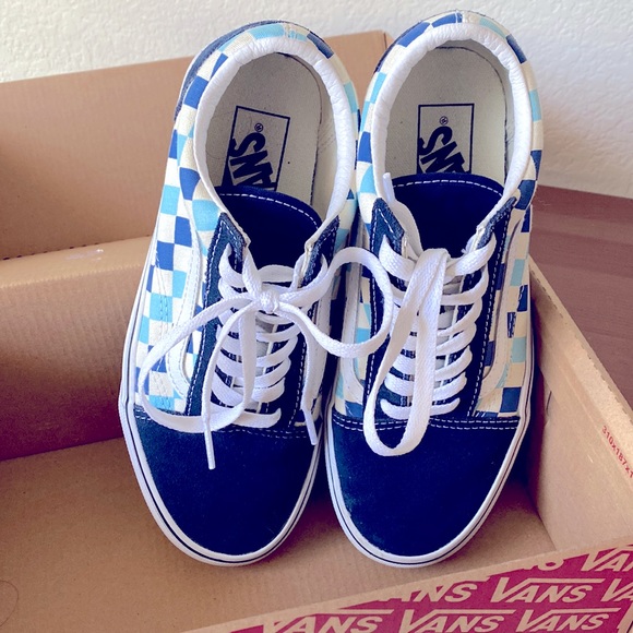 Vans | Shoes | Checkered Navy Blue Suede And Leather Vans | Poshmark